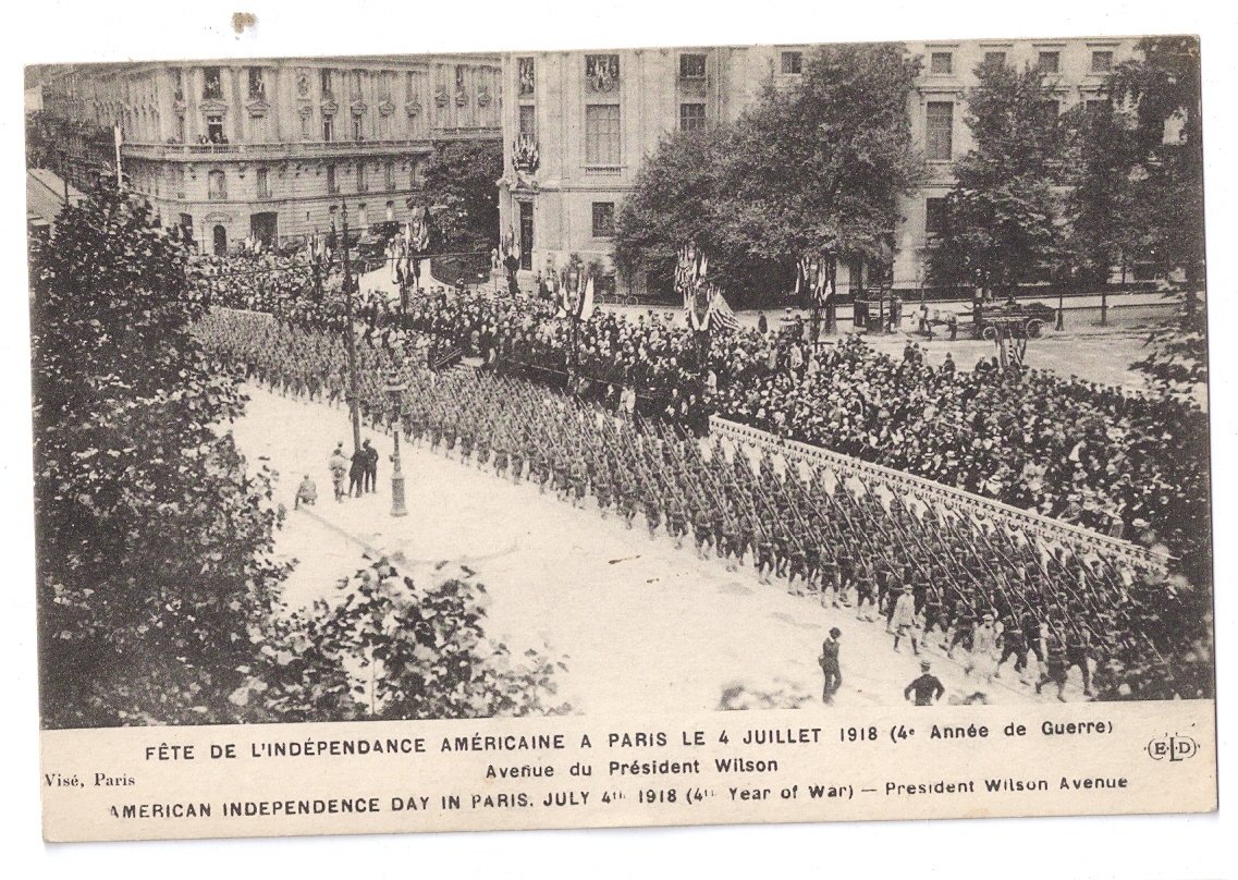 WWI Paris France 1918 4th of July President Wilson Parade Avenue ...