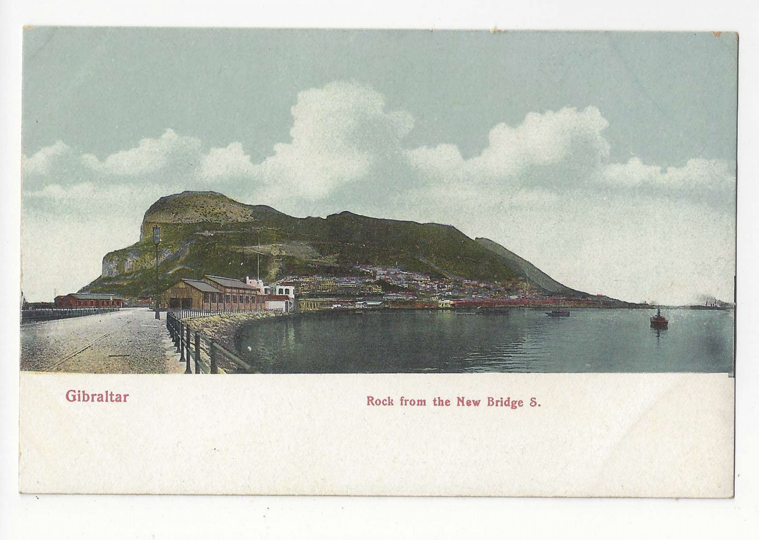 UK Gibraltar Rock View from New Bridge Vtg VB Cumbo Postcard c 1910