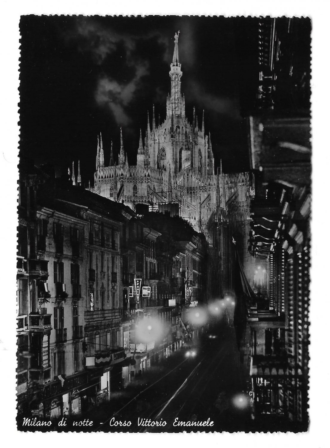 RPPC Italy Milano di Notte Night Corso Vittorio Emanuele Glossy 4X6 ...