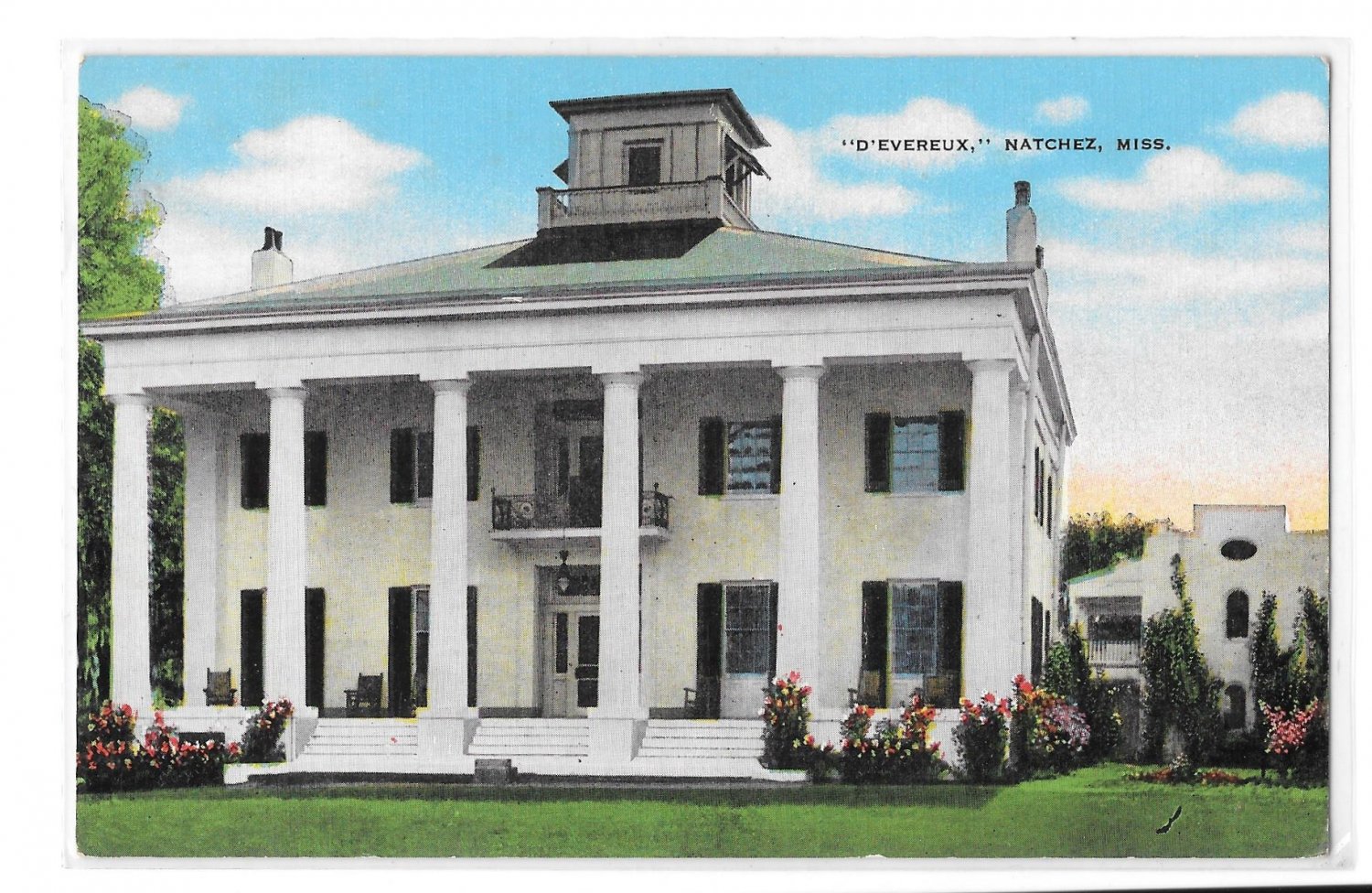 MS Natchez D'Evereux Historic 1840 Mansion Vintage Mississippi Postcard