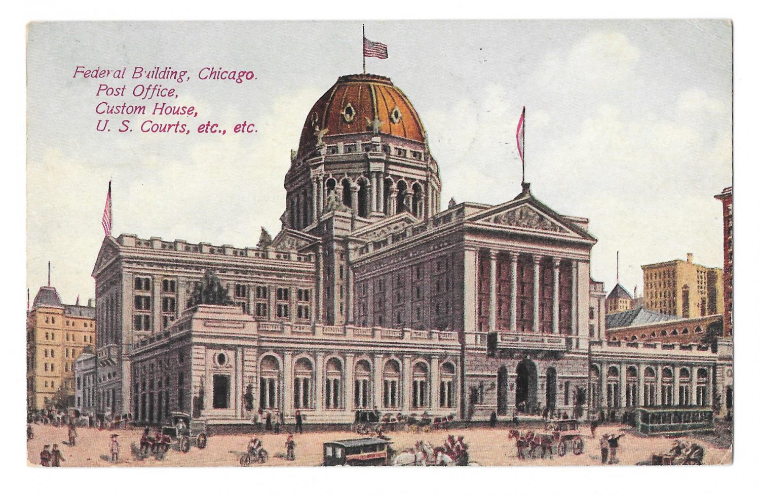 Chicago IL Federal Building 1913 Post Office US Courts Custom House Vtg ...