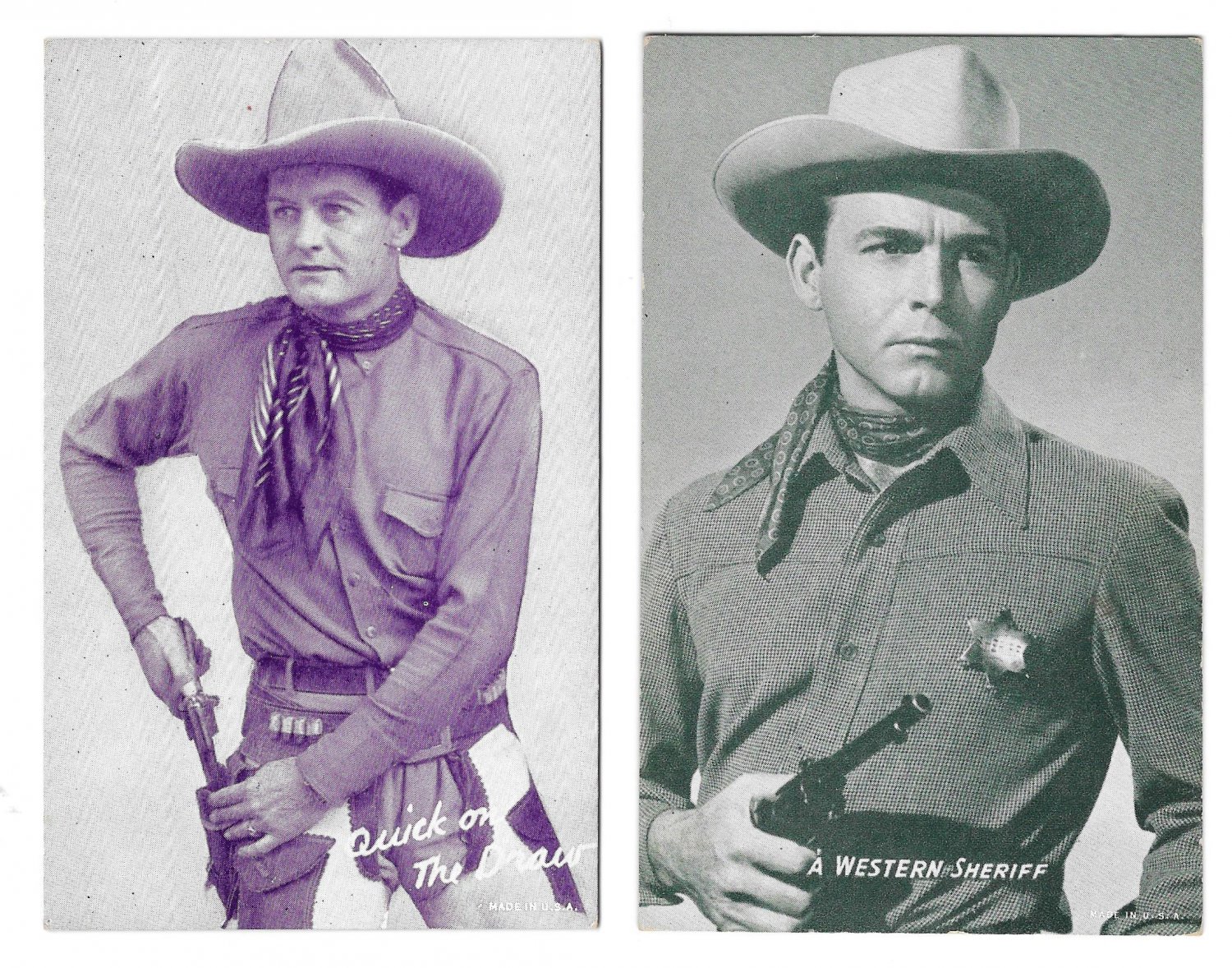 2 Cowboy Arcade Cards Quick on the Draw and a Western Sheriff
