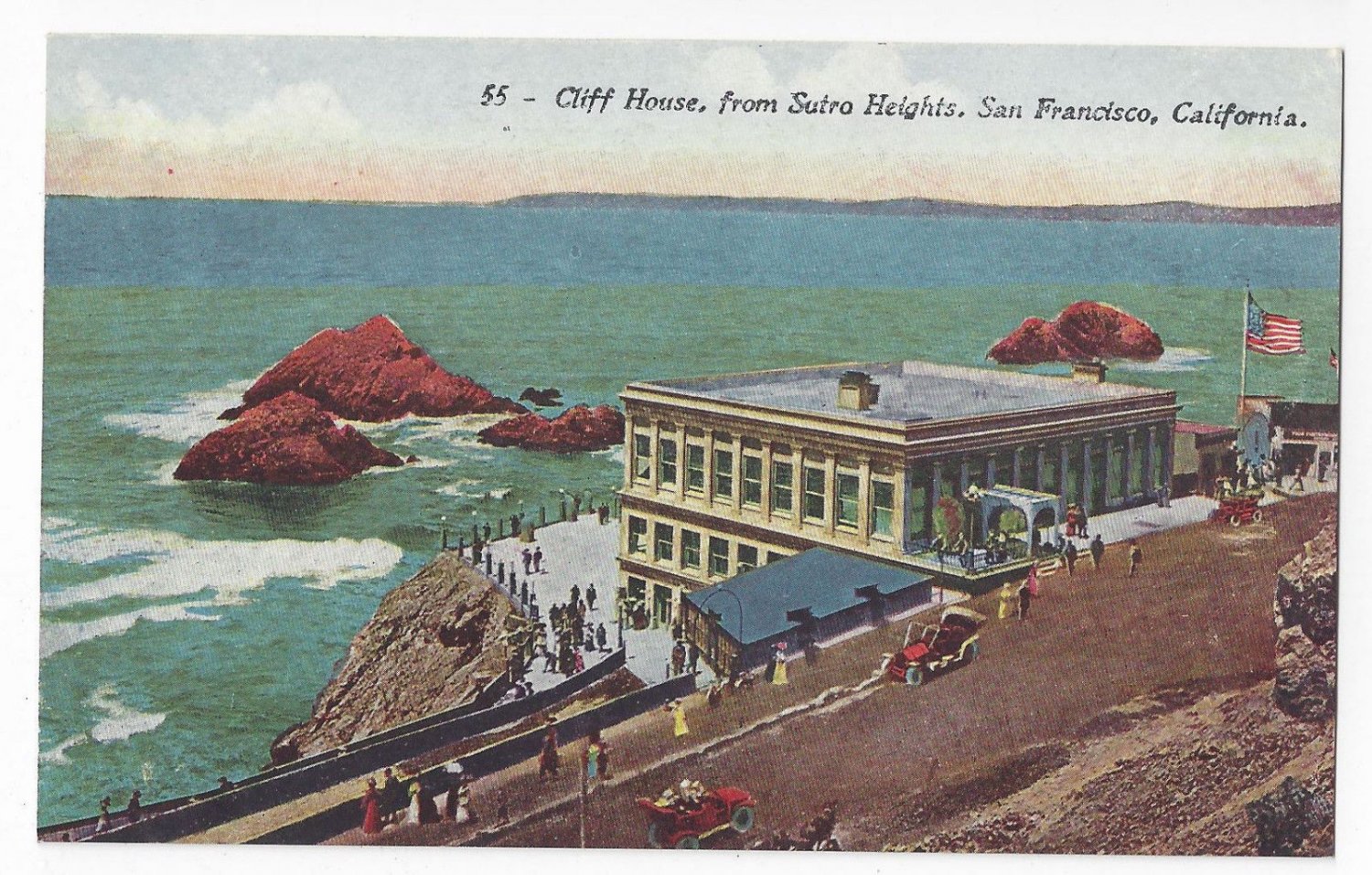 San Francisco CA Cliff House from Sutro Heights Vntg Edw H Mitchell ...