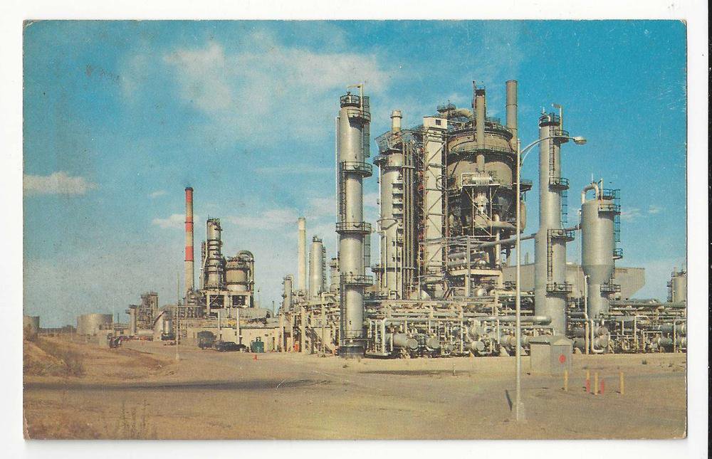 DE Tidewater Oil Company Plant Delaware City Refinery Vintage Postcard
