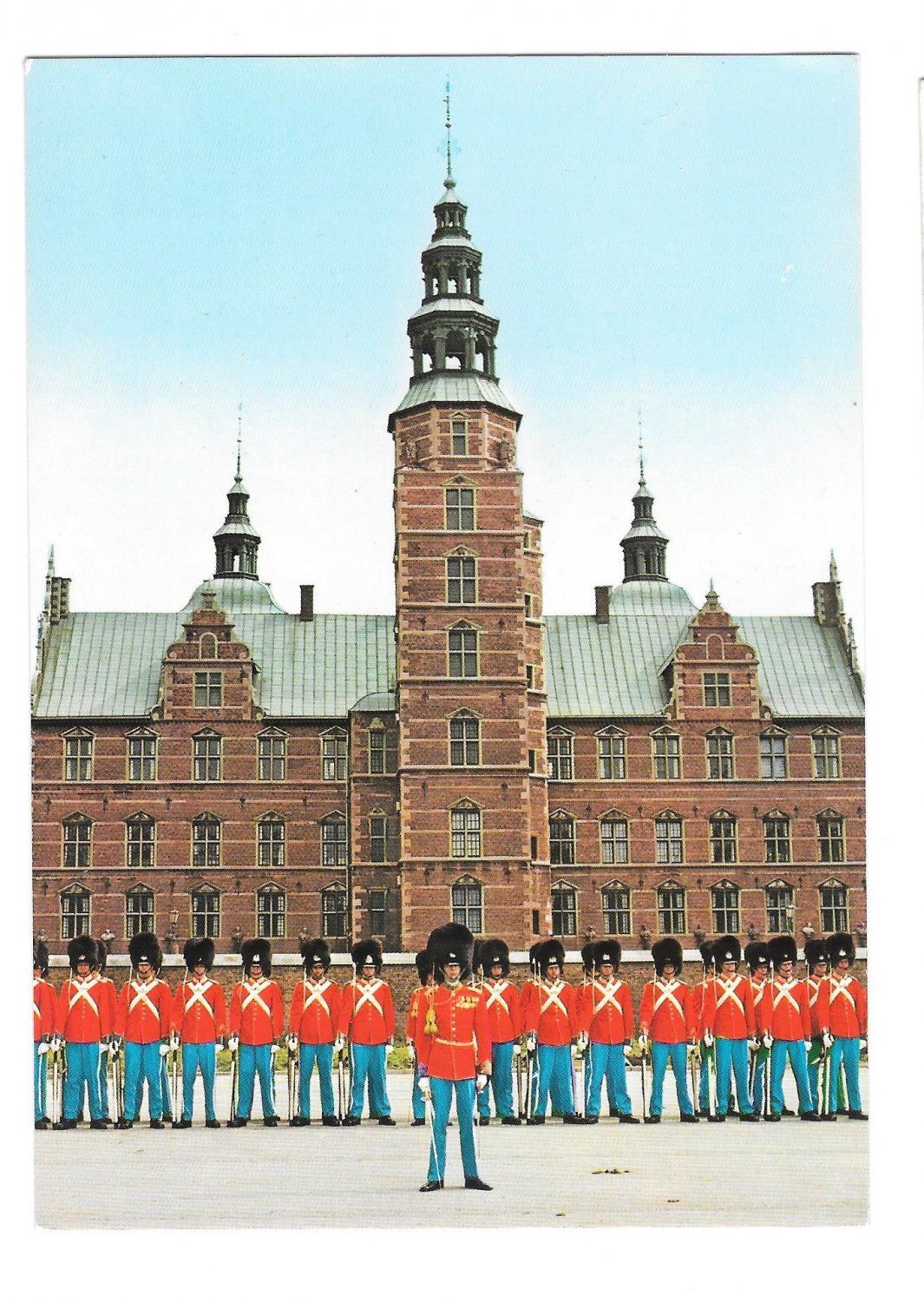 Denmark Copenhagen Royal Guard front of Rosenborg Palace 1984 Postcard 4X6