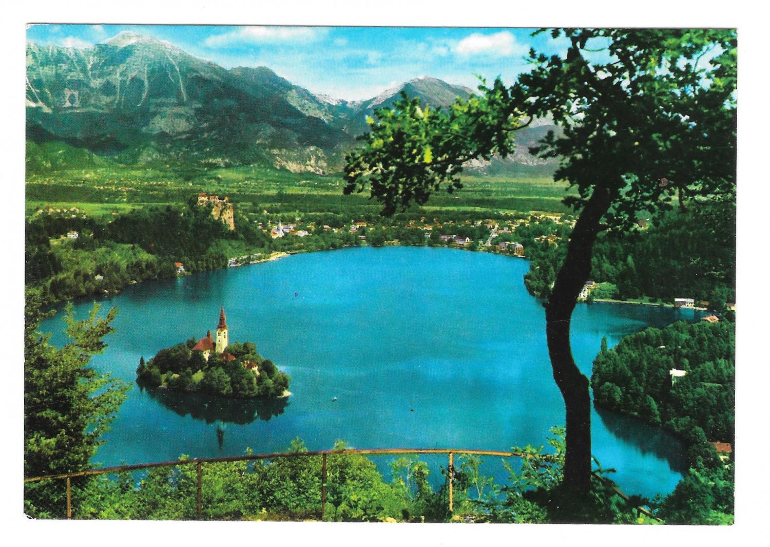 Slovenia Yugoslavia Lake Bled Island Panorama Birds Eye View Alps 4X6 ...