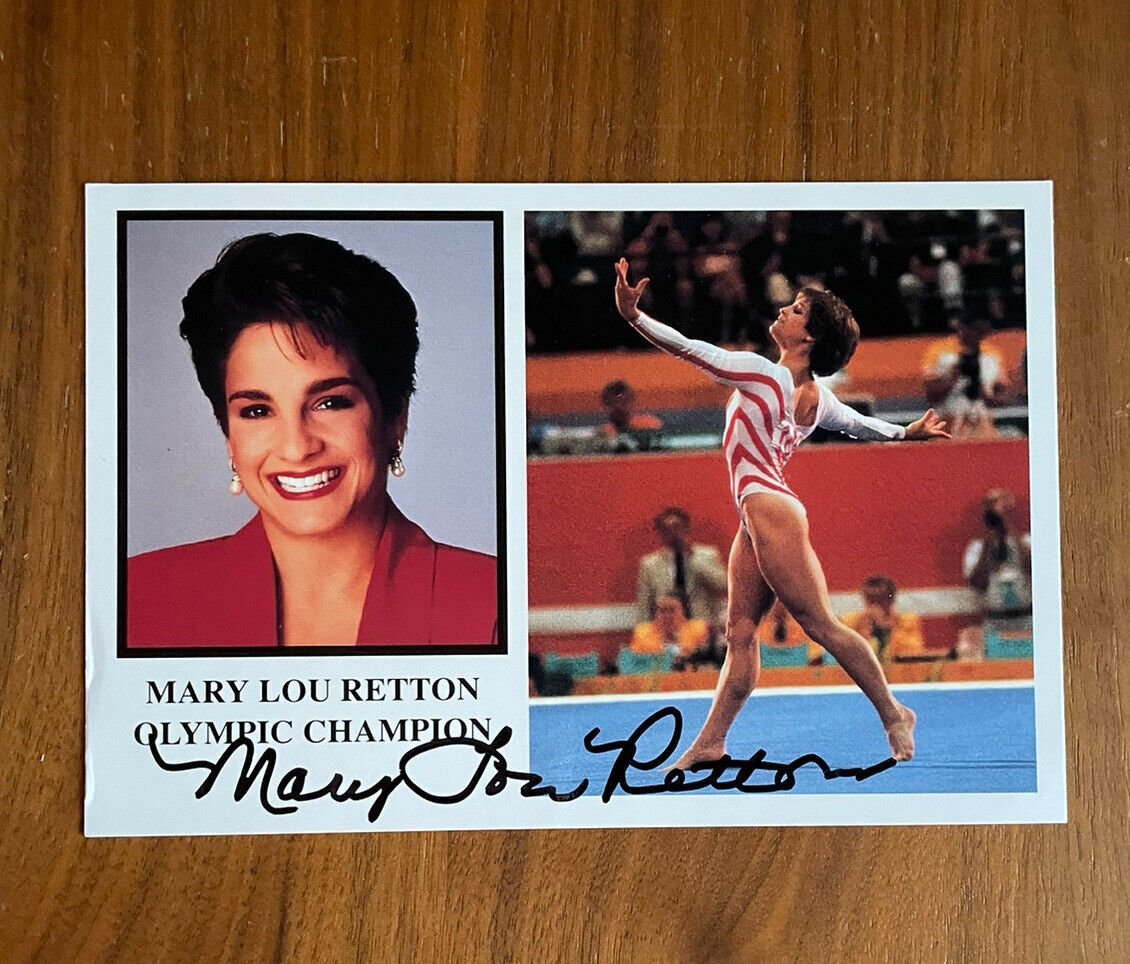 Mary Lou Retton Olympic Gymnast Signed Autographed Photo Postcard