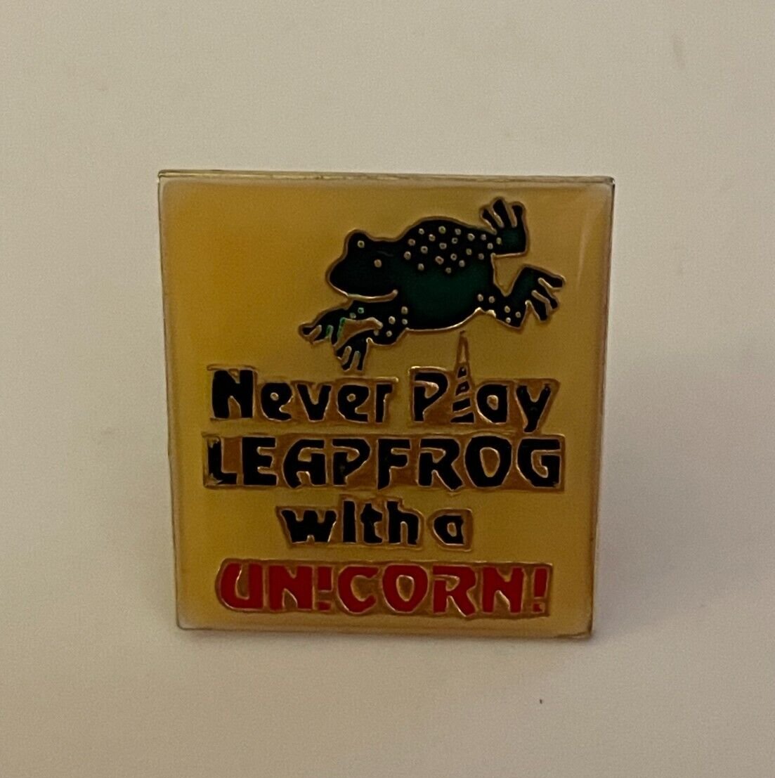 Never Play Leapfrog With A Unicorn Frog Pin