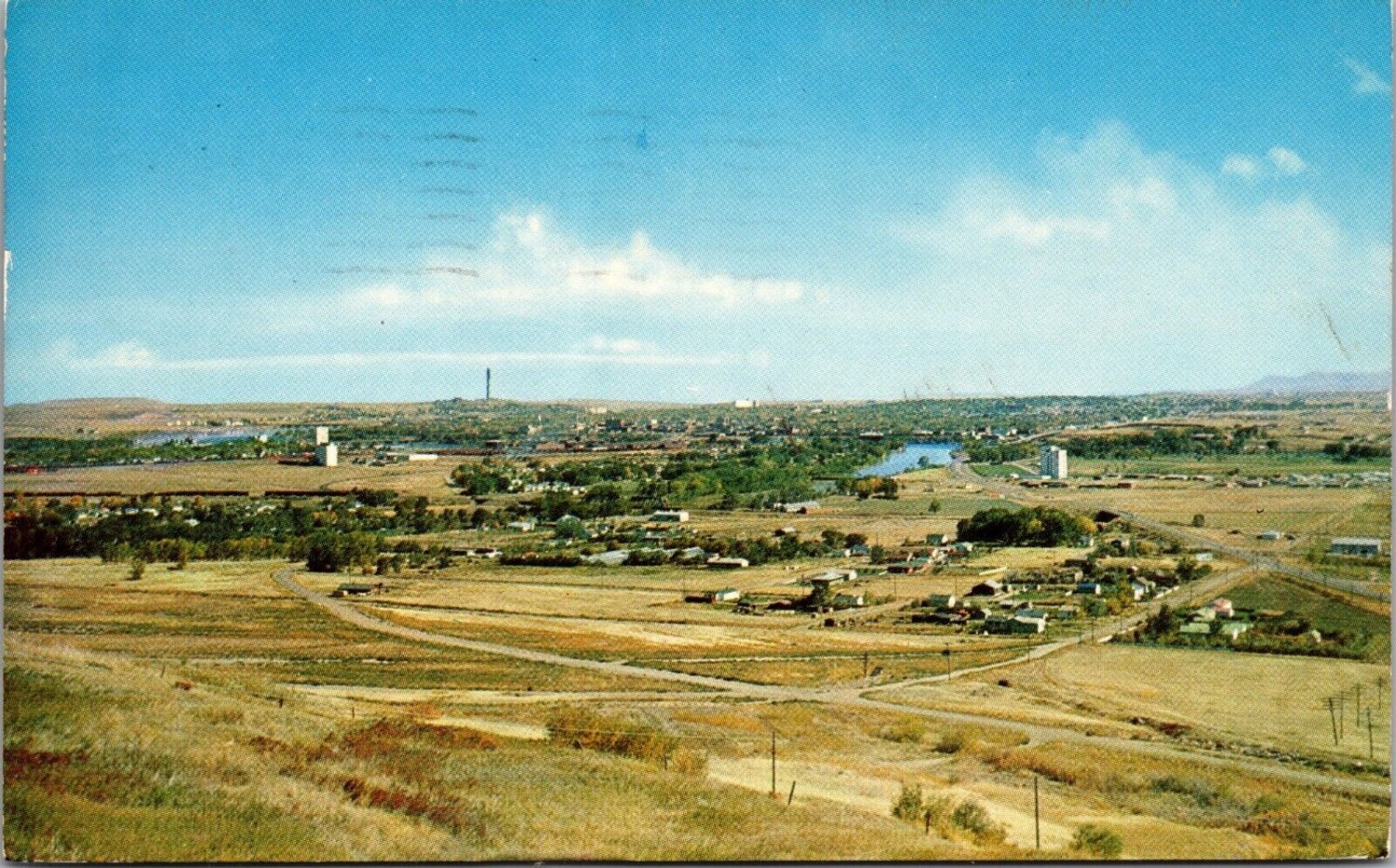 Panorama Of Great Falls Montana From Gore Hill Postcard Posted