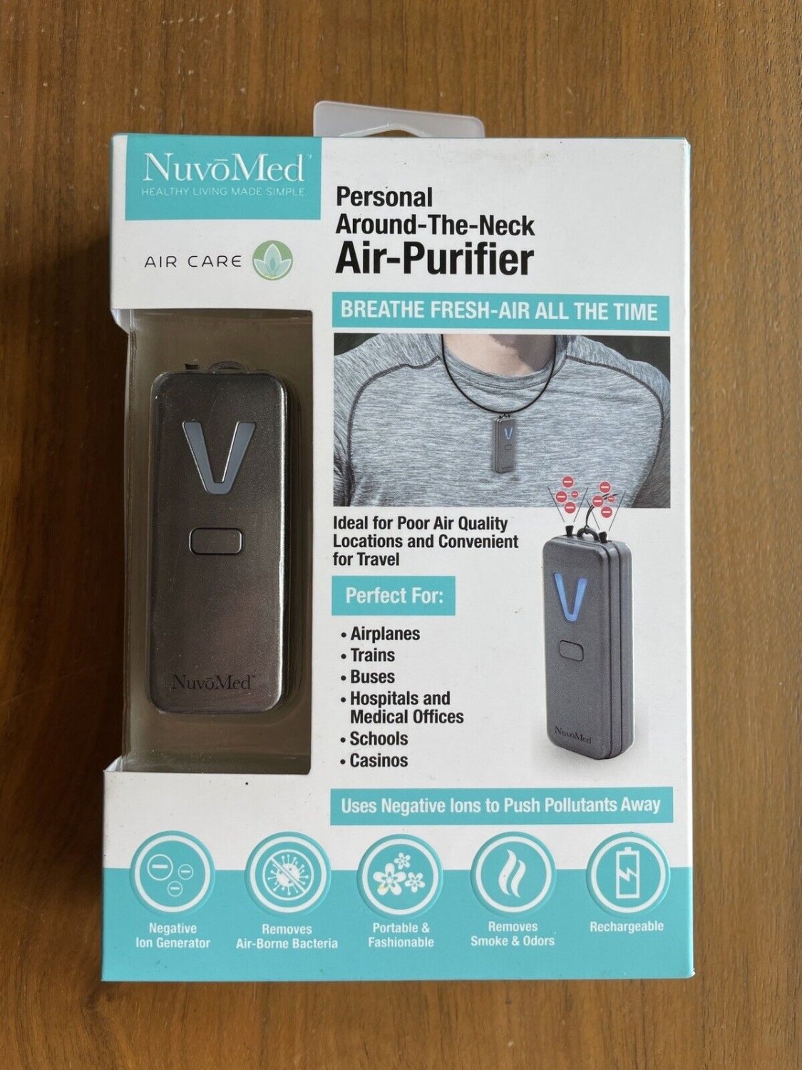NuvoMed Personal Around The Neck Air-Purifier In Gray