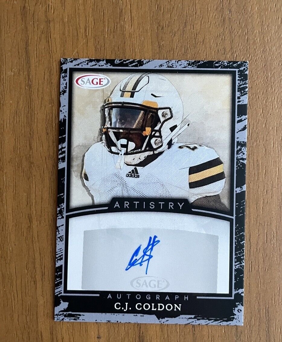 2022 Sage Artistry C.J. Coldon #A-CJC AUTO Autograph Football Card