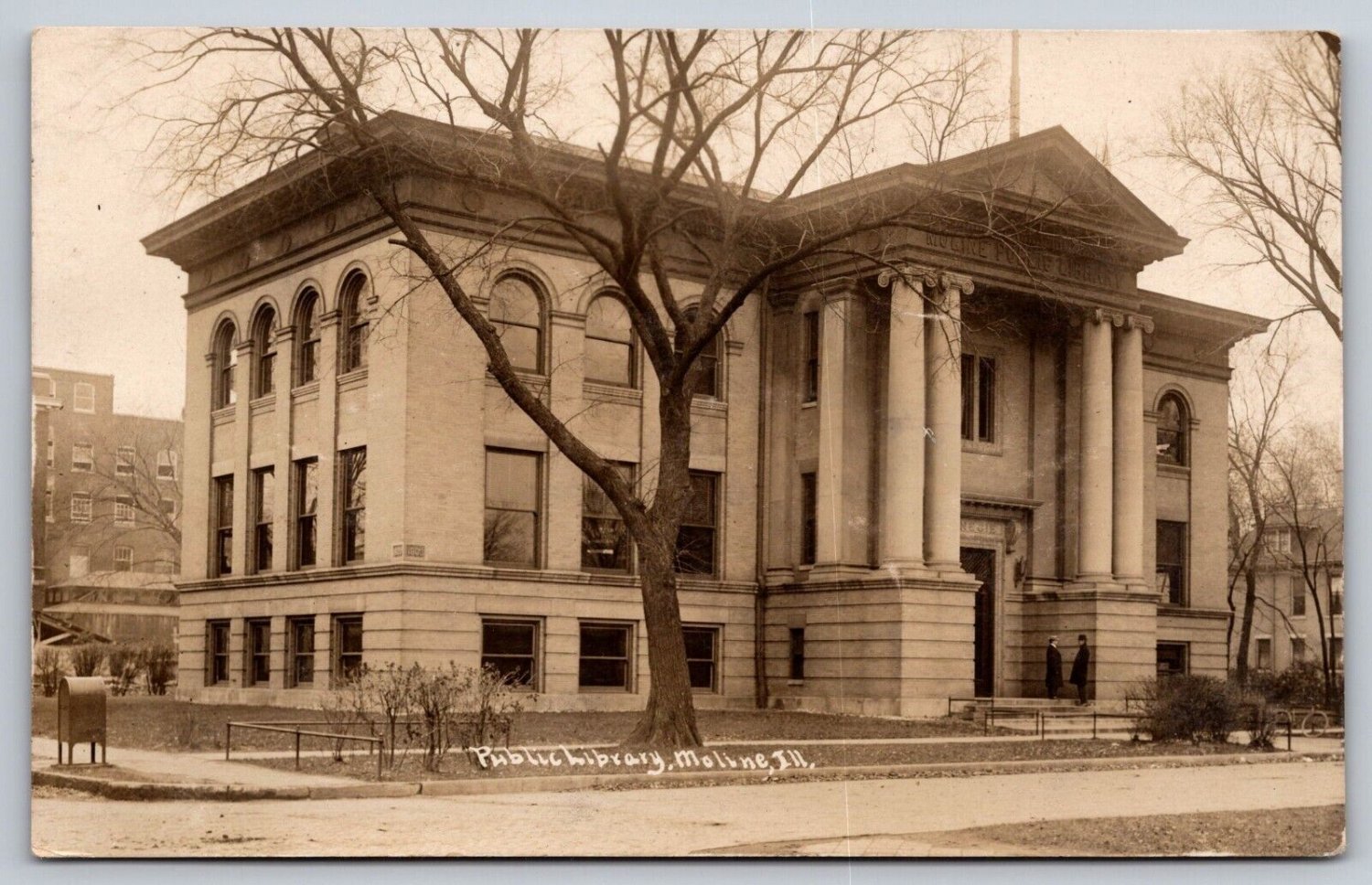 Public Library Moline Illinois Postcard RPPC Vintage