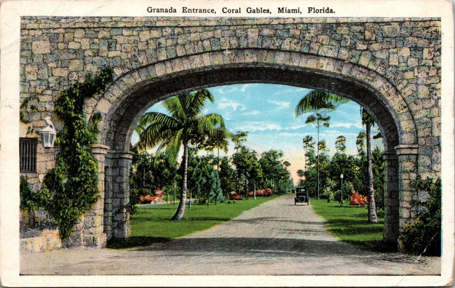 Granada Entrance Coral Gables Miami Florida Postcard Unposted