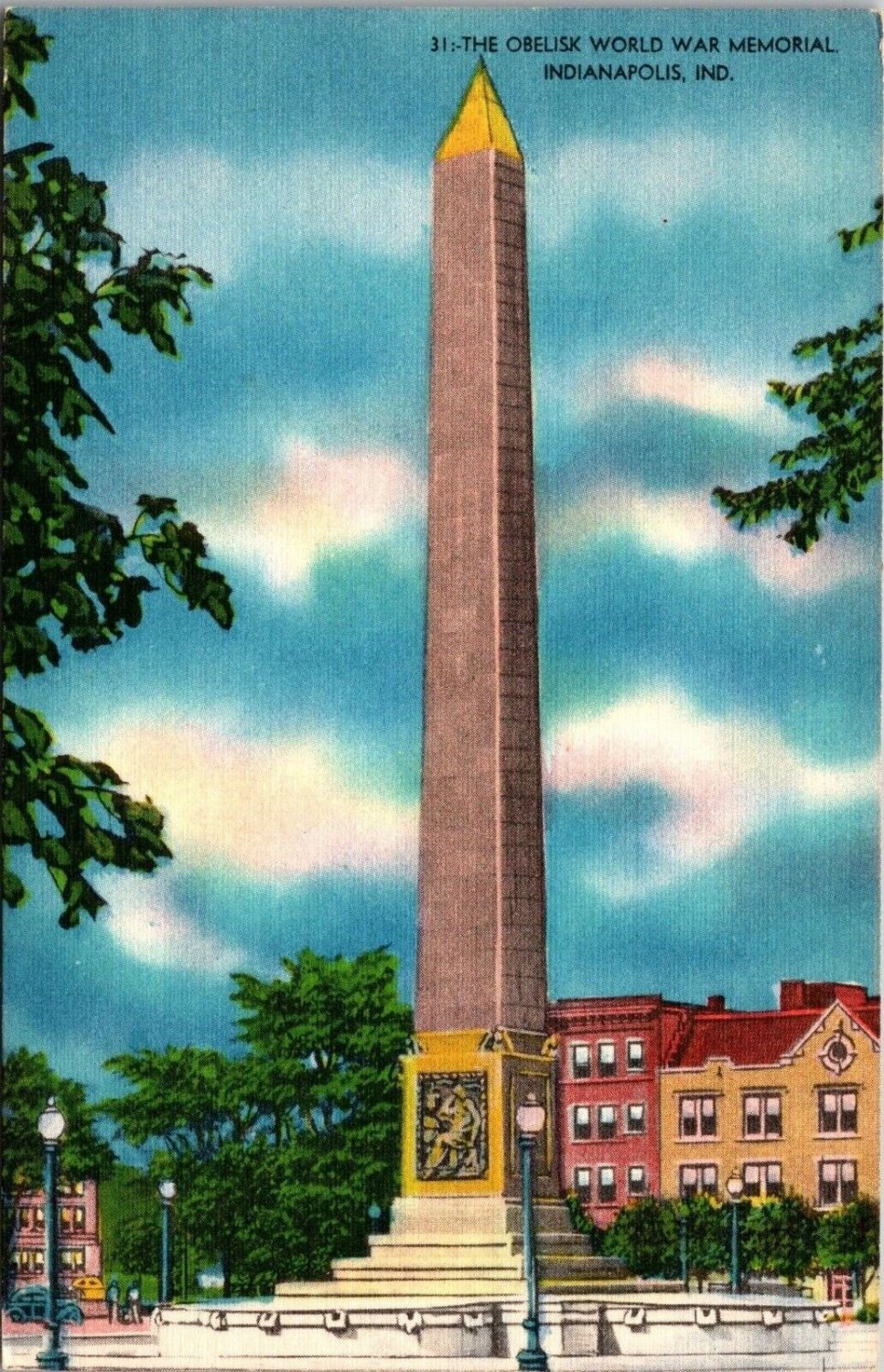 The Obelisk World War Memorial Indianapolis Indiana Postcard Unposted