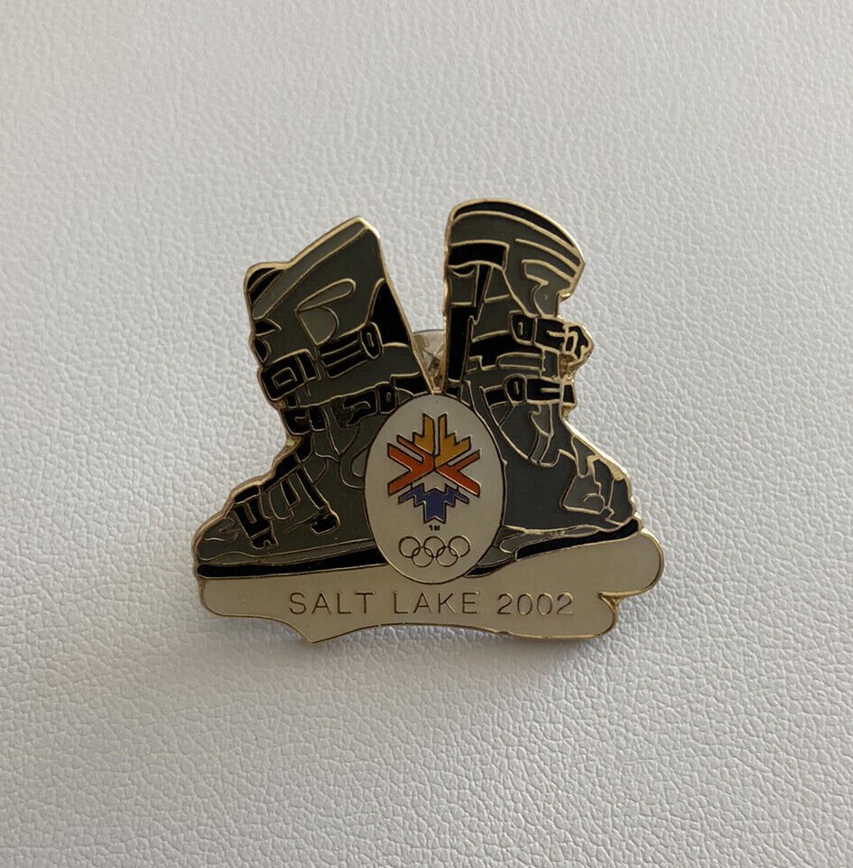 2002 Salt Lake City Utah Olympics Ski Boots Pin