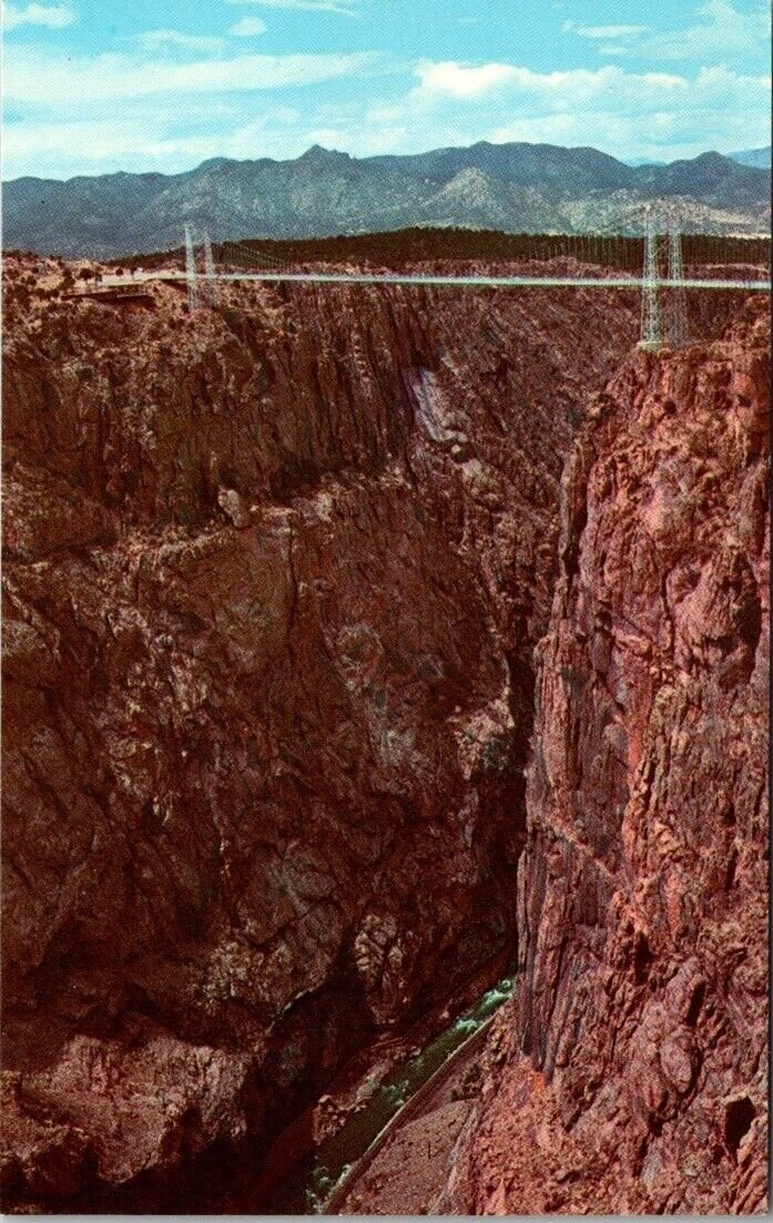 Royal Gouge Suspension Bridge Canyon City Colorado Postcard