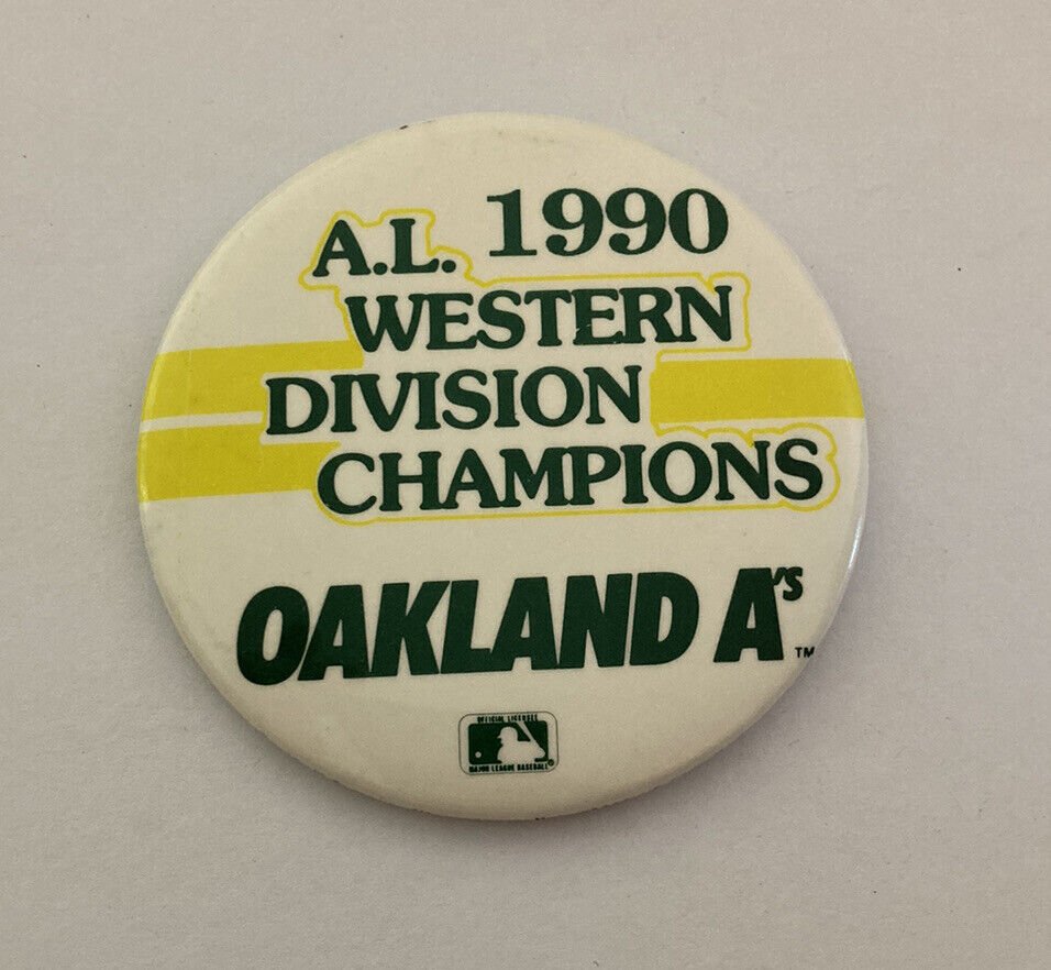 1990 A.L. Western Division Champions Oakland A's Button Pin