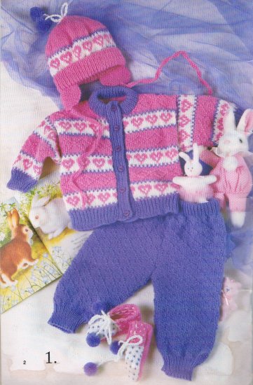 Patons Knitting Pattern Booklet 672 Baby Astra 2 Sweater Booties ...