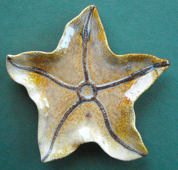 Large Pottery Ceramic Starfish Plate Dish