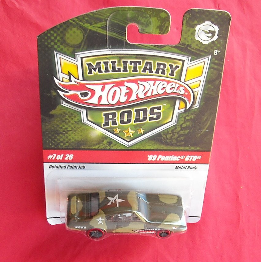 Military Hot Wheels Rods 69 Pontiac GTO Mattel 2008