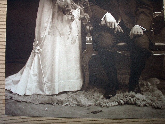 Early1900s Photograph Studio Picture-Victorian Bride and Groom