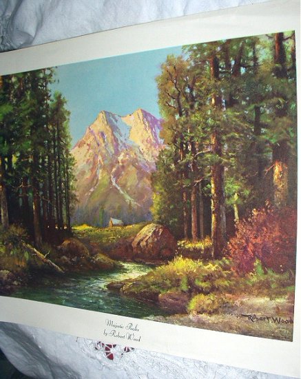 Artist: ROBERT WOOD Larger Lithograph Print-MAJESTIC PEAKS