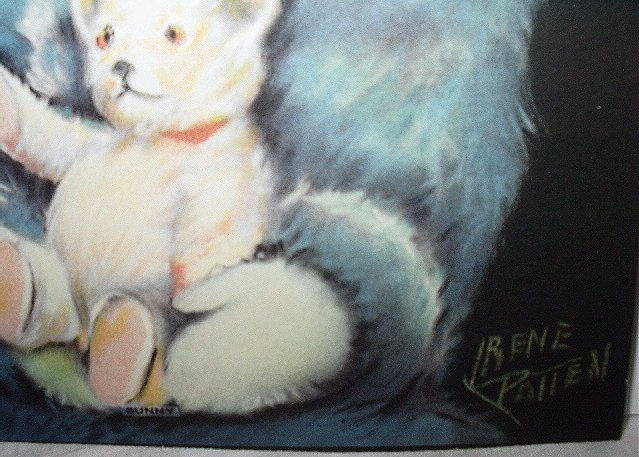PRECIOUS *BUNNY* IRENE PATTEN Vintage Lithograph Print -Girl with Teddy ...