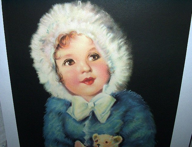 PRECIOUS *BUNNY* IRENE PATTEN Vintage Lithograph Print -Girl with Teddy ...
