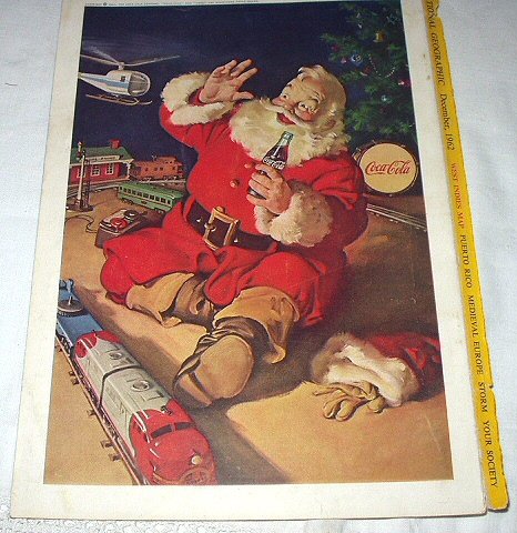 1962 Coca Cola Ad-Santa and Trains Vintage Advertisement/ Plus RED ...