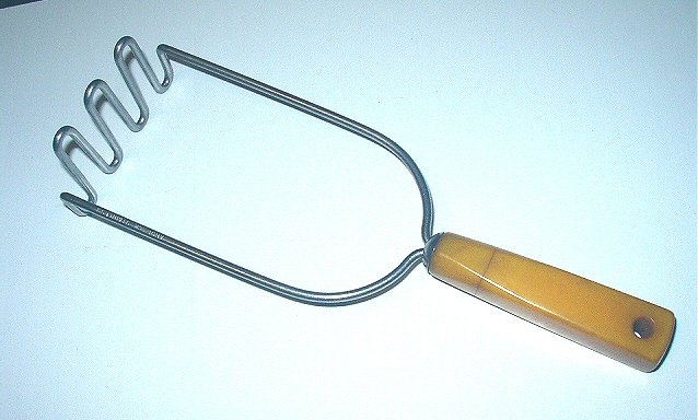 Vintage Androck BAKELITE Stainless Steel Handle Potatoe Masher