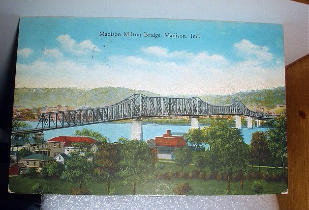 Used 1934 Postcard-Madison Milton Bridge,Madison, Indiana-Mailed to ...
