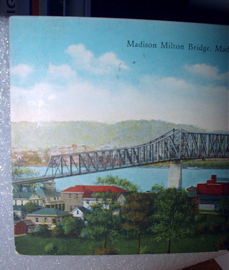 Used 1934 Postcard-Madison Milton Bridge,Madison, Indiana-Mailed to ...