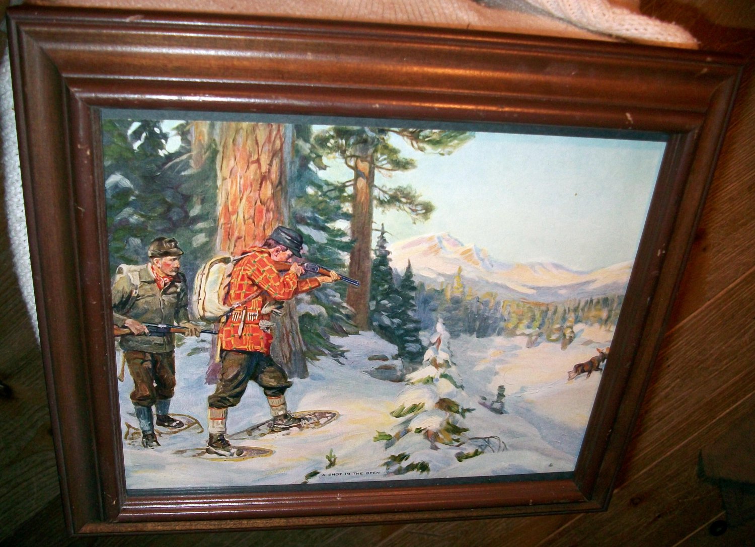 Philip Goodwin A Shot In Open Vntg Maple Framed Lithograph Print ...