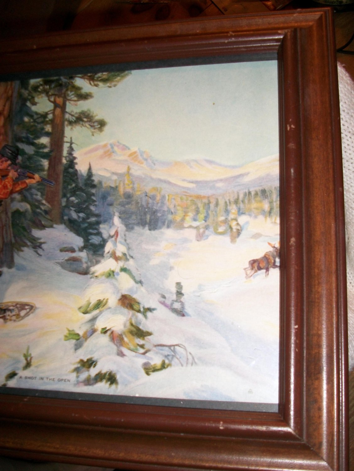 Philip Goodwin A Shot In Open Vntg Maple Framed Lithograph Print ...