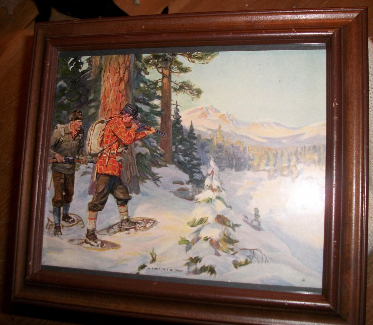 Philip Goodwin A Shot In Open Vntg Maple Framed Lithograph Print ...