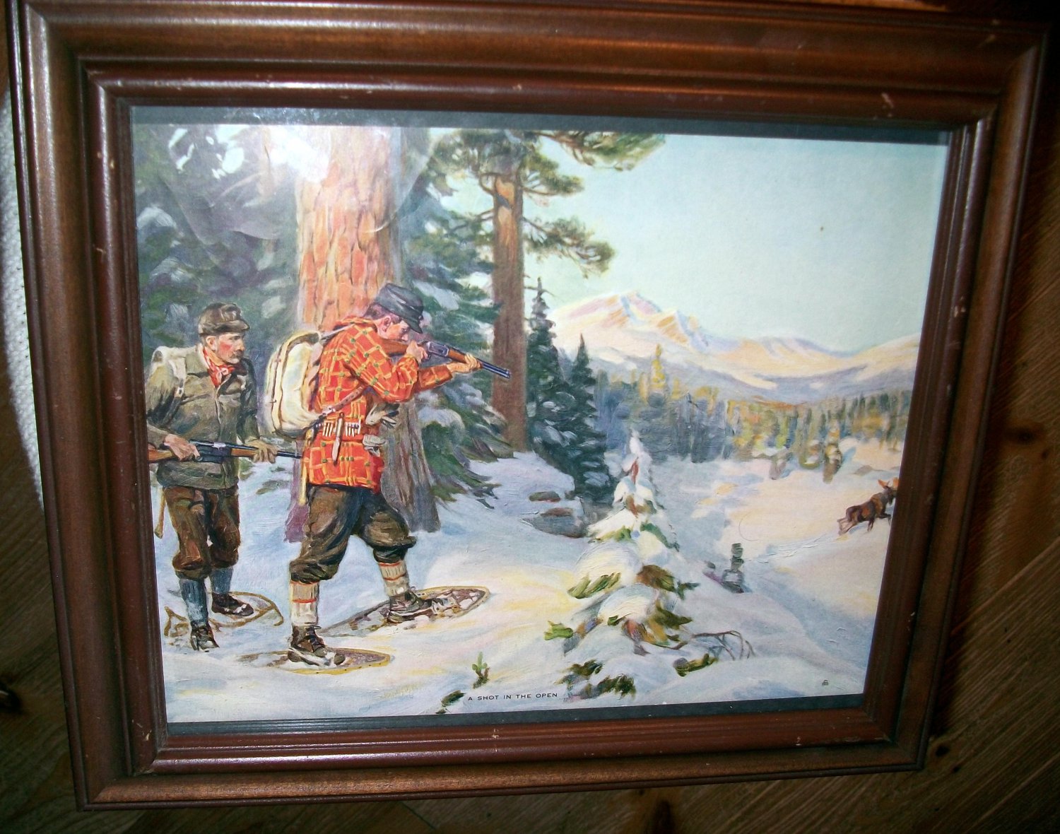 Philip Goodwin A Shot In Open Vntg Maple Framed Lithograph Print ...