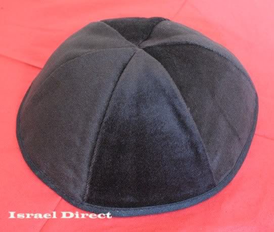 7" Black Velvet Kippa Yarmulke Kipa Kippah skullcap cap