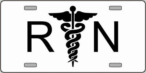LP-2134 RN Registered Nurse Logo Emblem License Plate