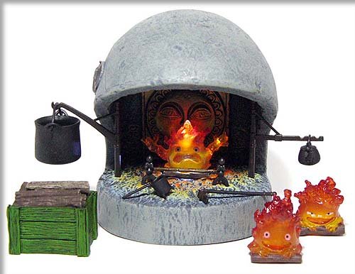 RARE 2 left - Calcifer Fireplace Figure Image Model Cominica Howl's ...