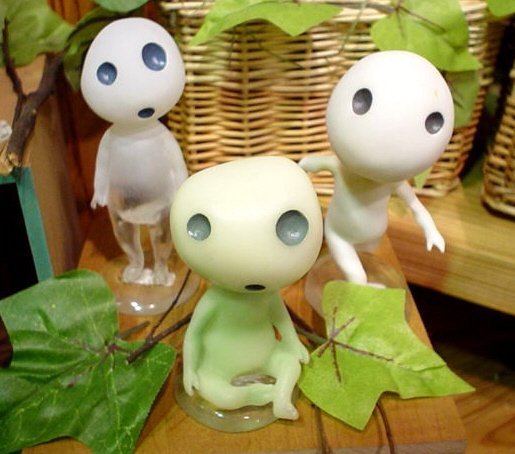 RARE 2 left - Figure - Sit - Glows Green in Dark - Kodama Tree Spirit ...