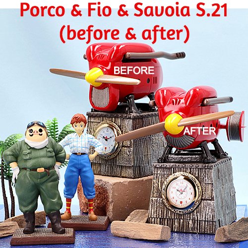 Clock Quartz - Figure - Fio & Savoia S.21F Airplane After - Porco Rosso ...