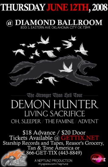 Demon Hunter with Living Sacrifice oh sleeper and Advent 11" x 17 ...