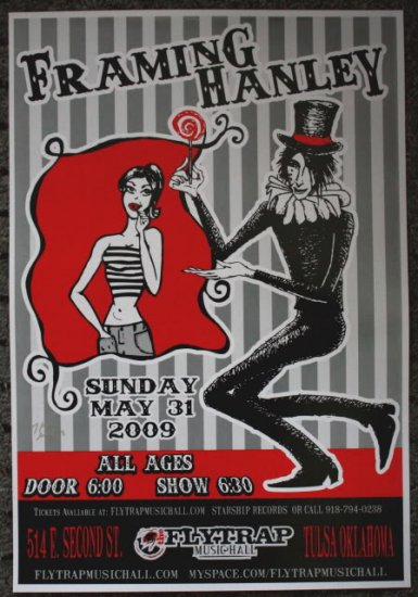 Framing Hanley promotional Thom Self 13" x 19" Concert Poster