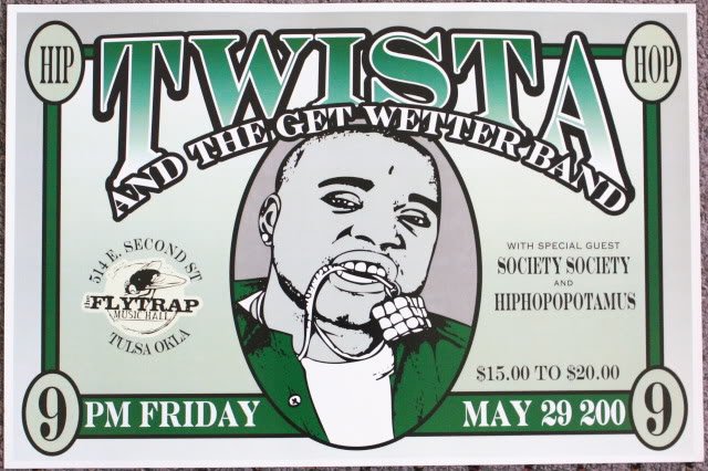 Twista promotional Thom Self 19" x 13" Concert Poster
