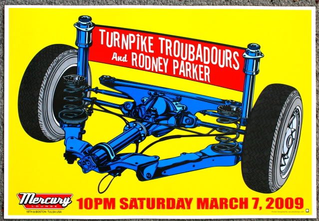 Turnpike Troubadours with Rodney Parker promotional Thom Self 13" x 19 ...