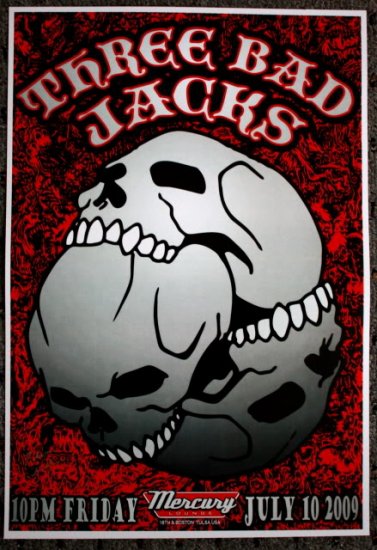 Three Bad Jacks promotional Thom Self 13" x 19" Concert Poster