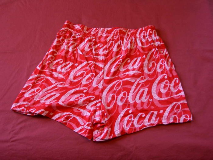 NEW Mens Coca-Cola COKE Boxers LARGE Sleep Shorts L 36-38