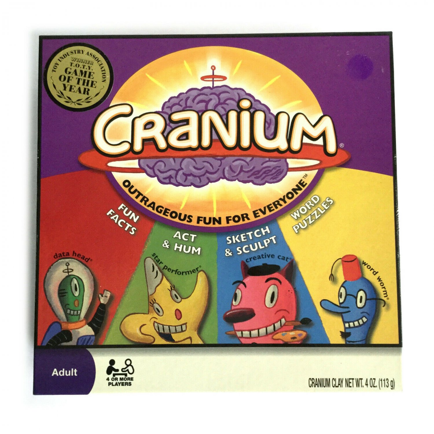 NEW Cranium Board Game Adult Version By Hasbro 2008 Box Shows Shelf Wear