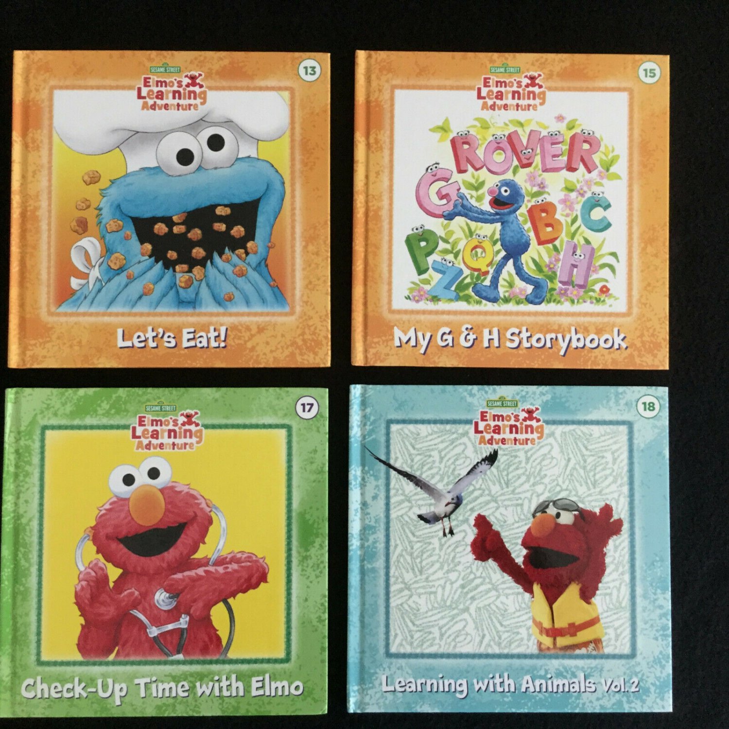 Sesame Street Elmo's Learning Adventure Hardback Books 13,15, 17, 18 ...