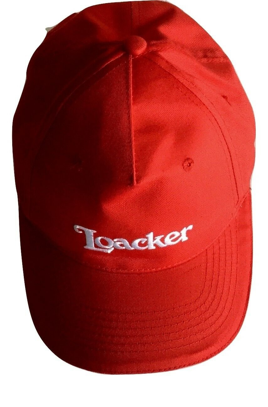 Loacker Wafers Rare Promotional Hat Adjustable 100% Cotton Red Trucker Cap